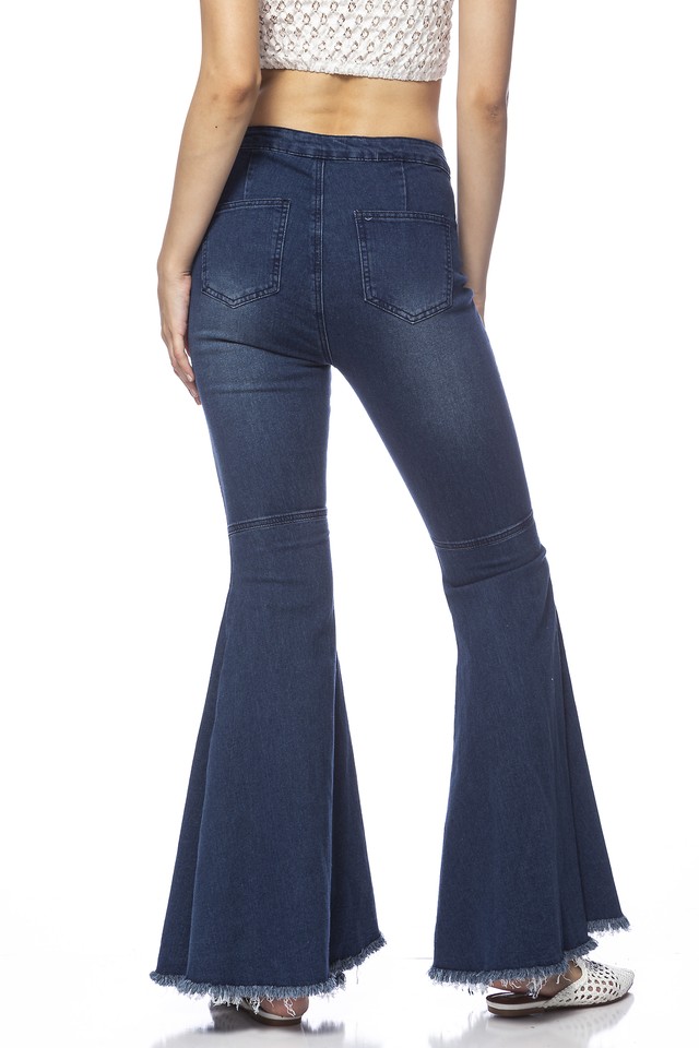 Fashion High Waist Long Denim Bell Bottom Jeans Flared Pants | eBay
