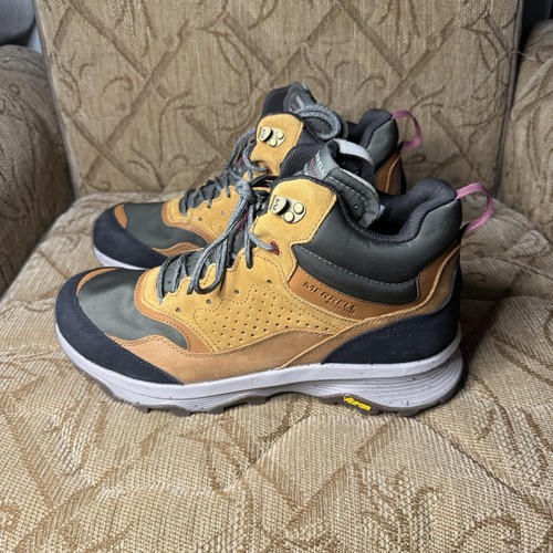 Men's Merrell Speed Solo Mid Suede Leather Waterproof Hiking Boots Size ...