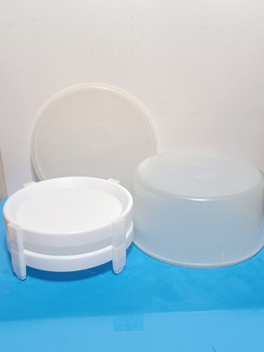 Tupperware Large Cake/Pie Keeper/Taker (256) + 2 Divide-A-Rack Stackers ...