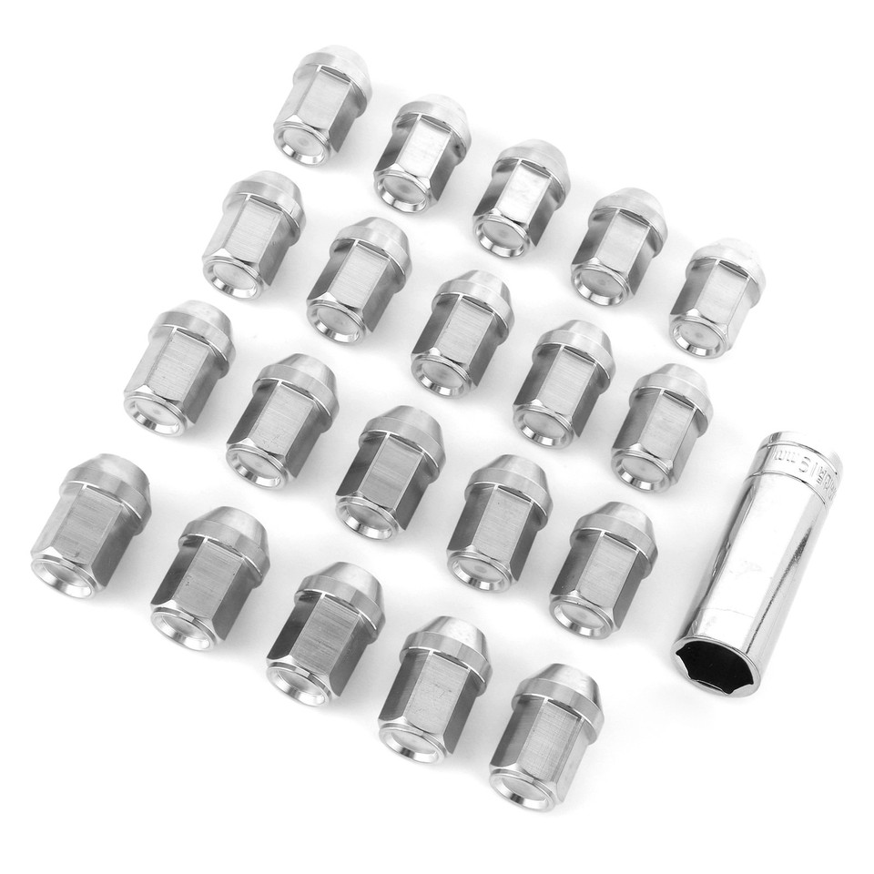 ˇ20Pcs Wheel Tuner Lug Nuts W/Socket M12x1.25 Thread Pitch Stainless ...
