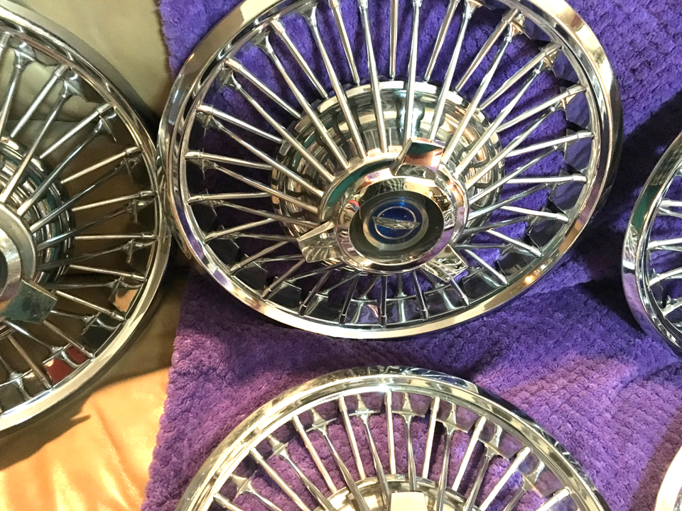 Ford Set of (5) 15" Wire Spinner Hubcaps 1964-1966 Galaxie NICE | eBay
