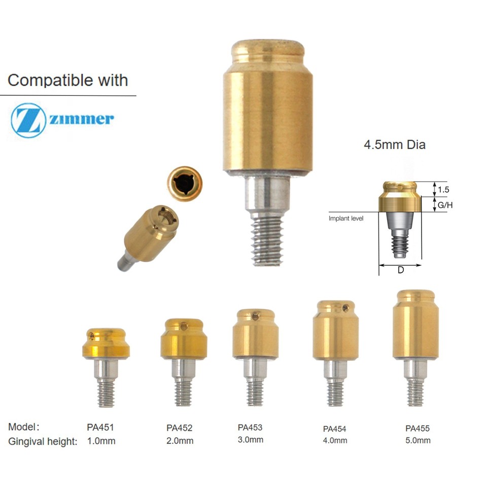 Overdenture Locator Abutment Compatible Zimmer TSV Biohorizon Implants ...