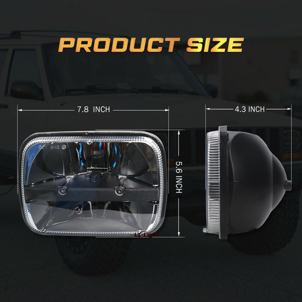 LED for Chevrolet S10 1982-1993 S10 Blazer 2PC Black 7x6" Headlights ...