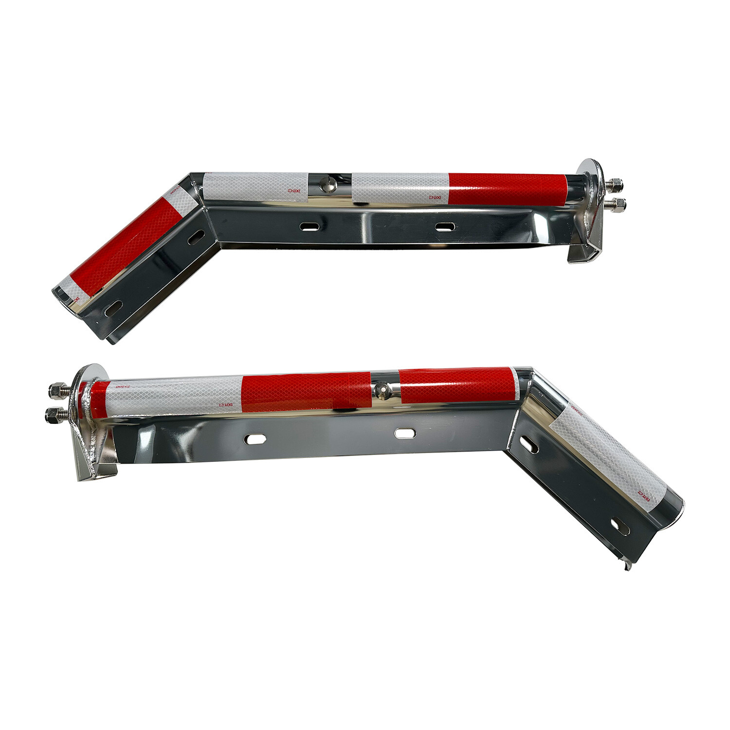 Chrome 1-1/8" Bolt Spacing 30" Angled Spring Loaded Mud Flap Hanger ...