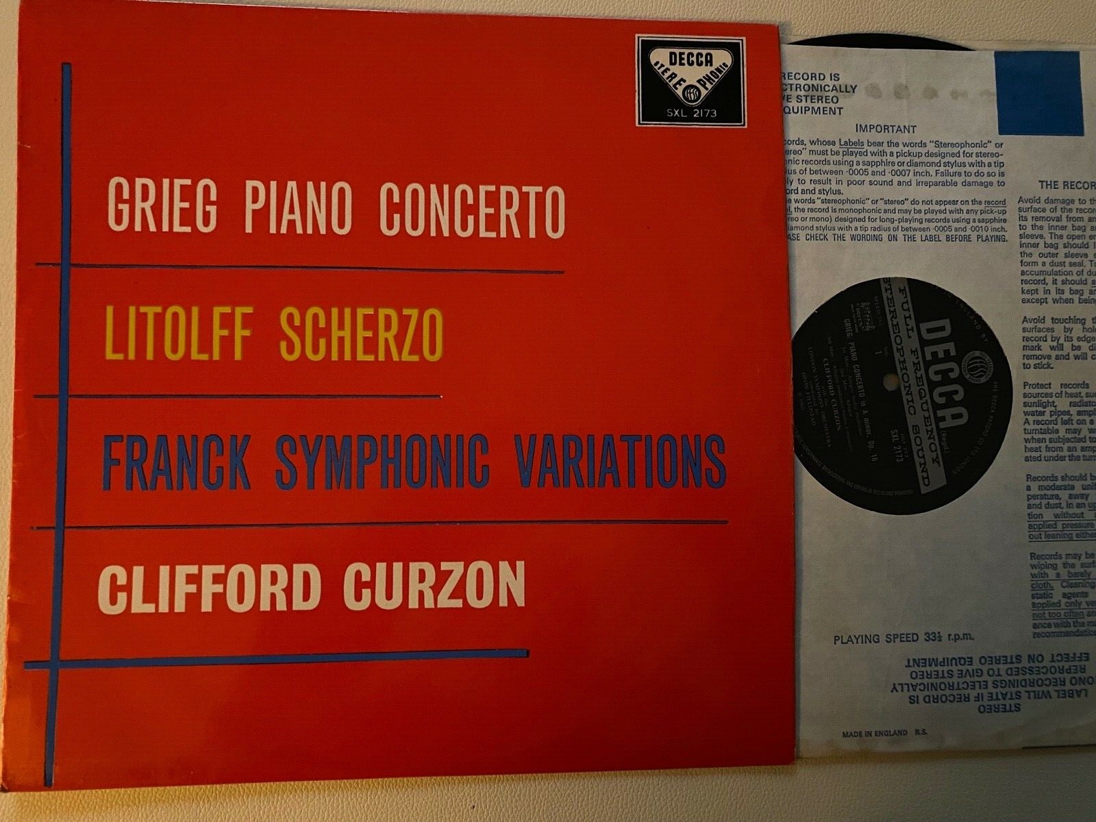 SXL 2173 Grieg Piano Concerto etc. / Curzon / Fjeldstad / Solti W/B | eBay