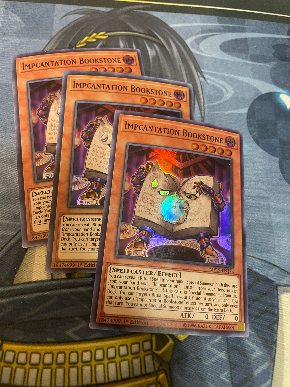 YUGIOH - Impcantation Bookstone x3 - Super Rare - 1st ed - NM - MP19 ...
