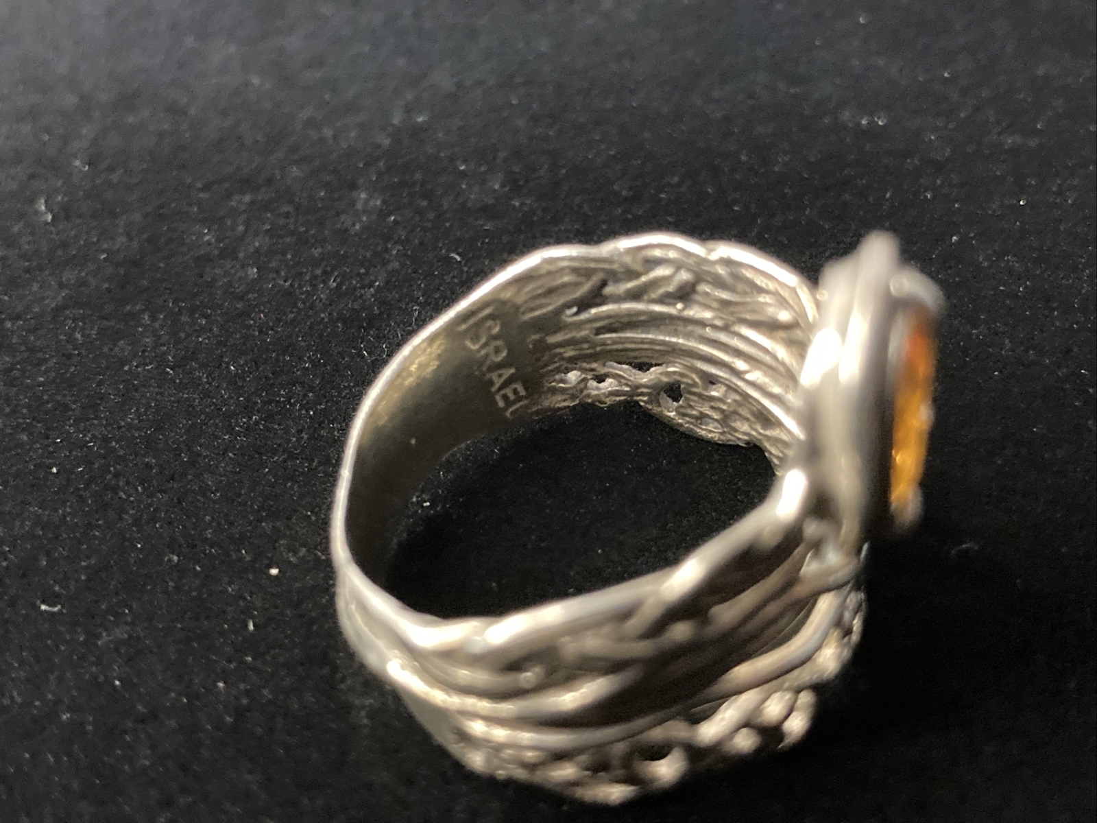 NWOT OR PAZ Sterling Silver 925 Amber Wide Ring Made … - Gem