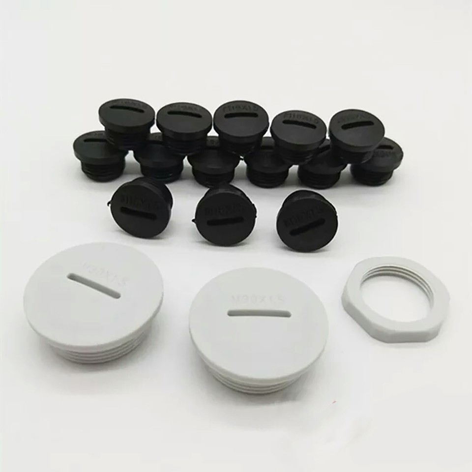 Nylon Plastic Blanking Plugs End Caps & Nut M12/M16/M18/M20/M24-M32 ...