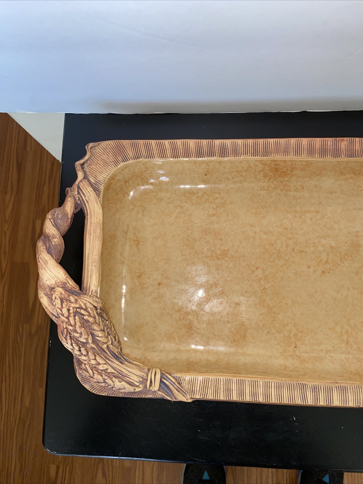 Ellen Evans Pottery 18.8" X 9.5" Rectangle Handled Serving Platter | eBay