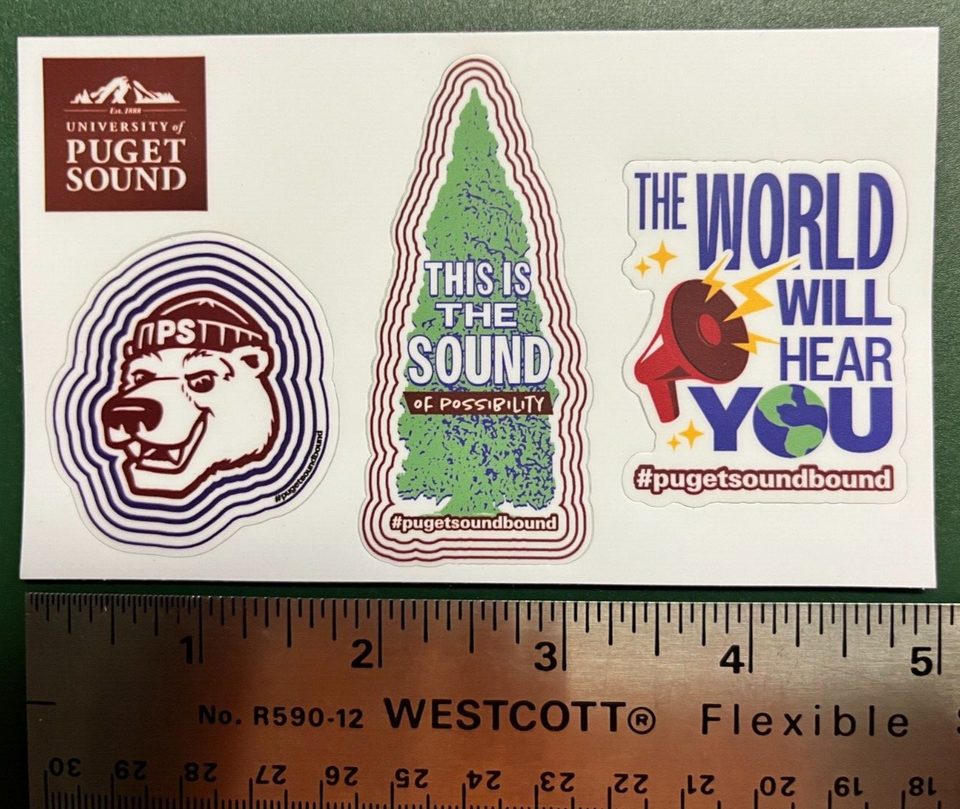 University of Puget Sound 3x5 Inch Decal Sticker - 1 sheet with 3 ...