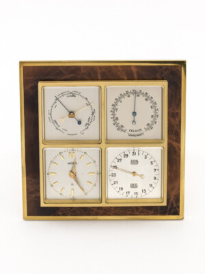 Angelus Stiluhr mit 8-Tagewerk Wetterstation Barometer Thermometer ...