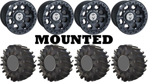 Kit 4 Interco Aqua Torque Tires 30x10-12 on Moose 23X Matte Black ...