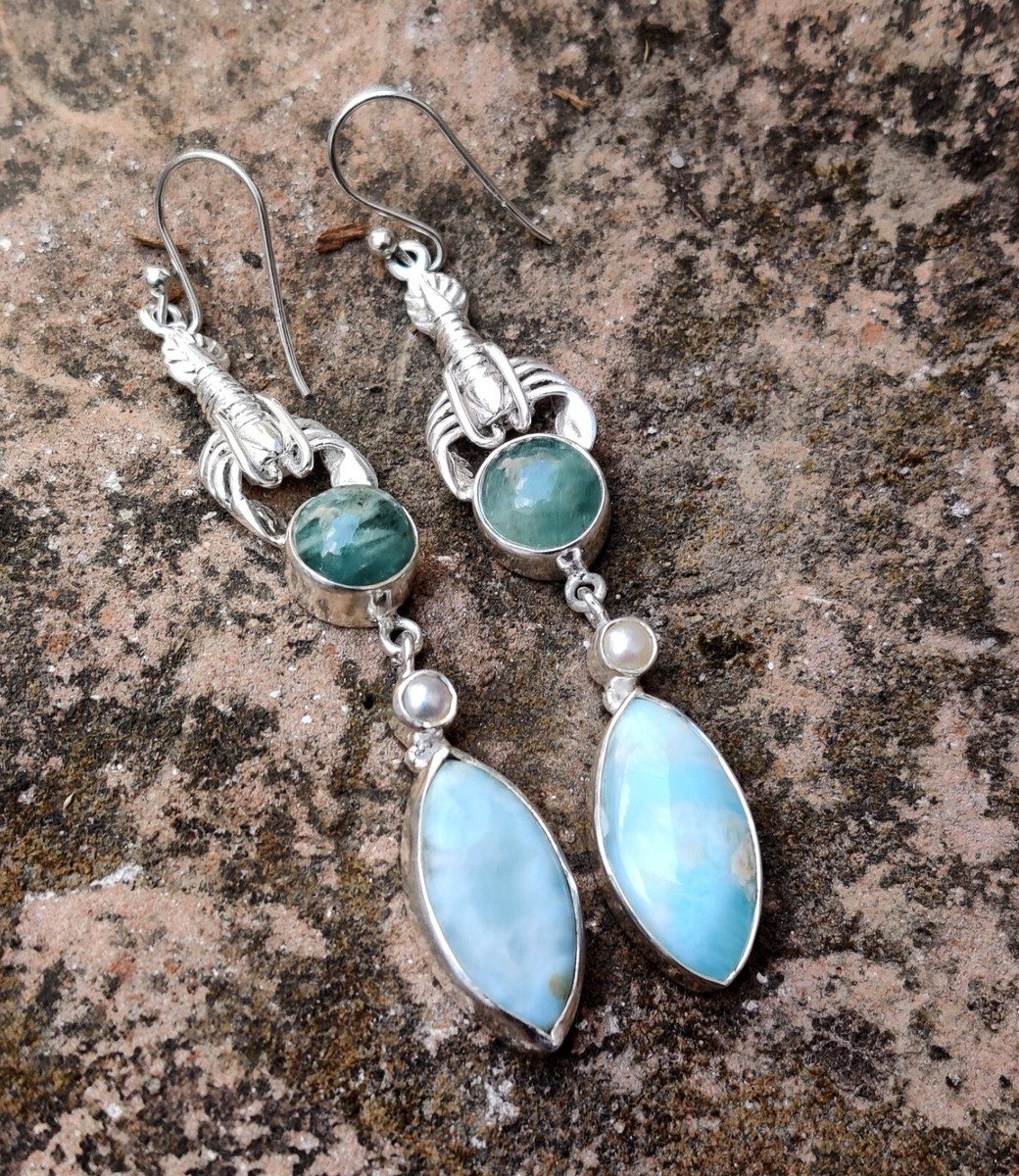 Caribbean Larimar Earrings