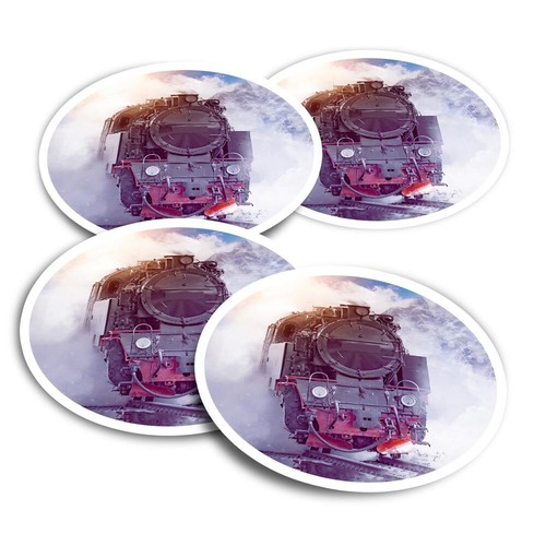 4x Vinyl Stickers Steam Train Snow Winter #53445 | eBay UK