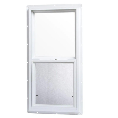 White Single Hung Vinyl Window Standard Glass Hardware Screen 18 In. X ...
