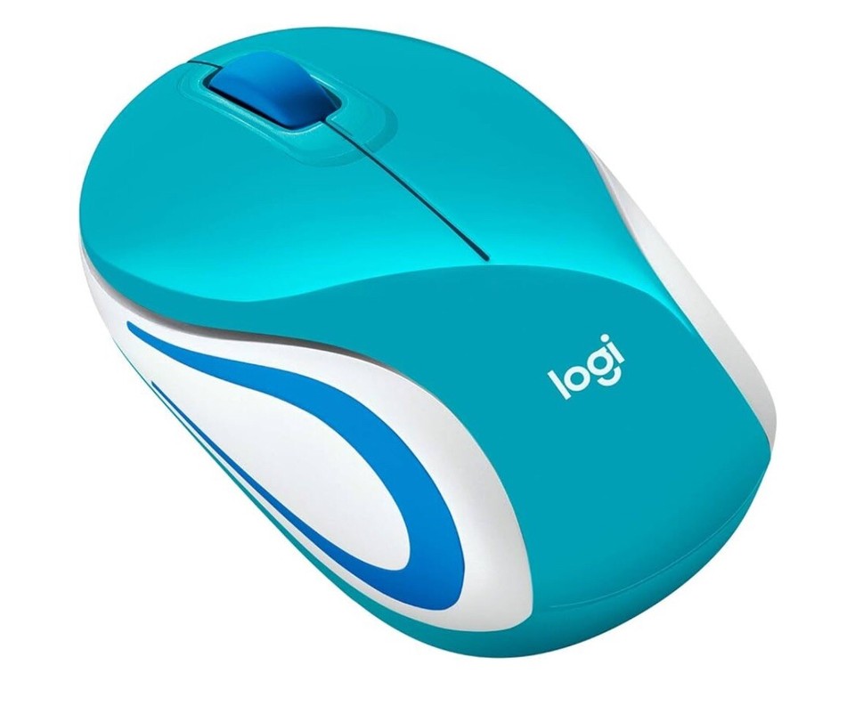 Logitech Wireless Mini Mouse M187 Teal, Pocket Sized Ultra Portable ...