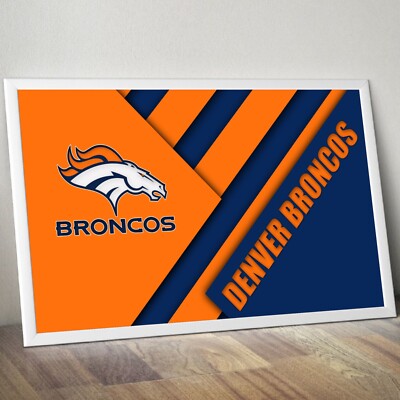 Denver Broncos Material Design Football Art Print NFL POSTER 24" x 36 ...