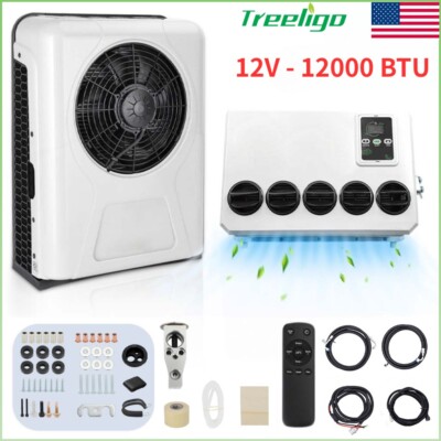 12V Electric Split Air Conditioner Cab AC Unit Kit For Truck Semi Bus ...