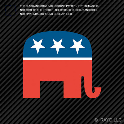 Republican Elephant Sticker Die Cut Decal Self Adhesive Vinyl republic ...