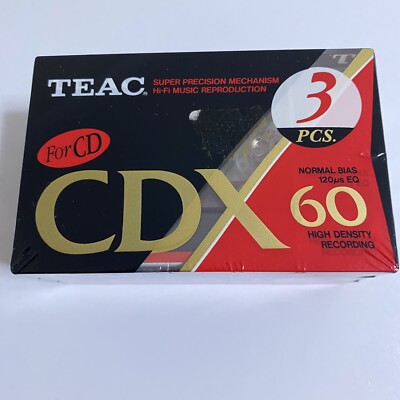 TEAC CDX 60 Blank Audio Cassette Tape Normal Bias 3 Pack Brand New ...