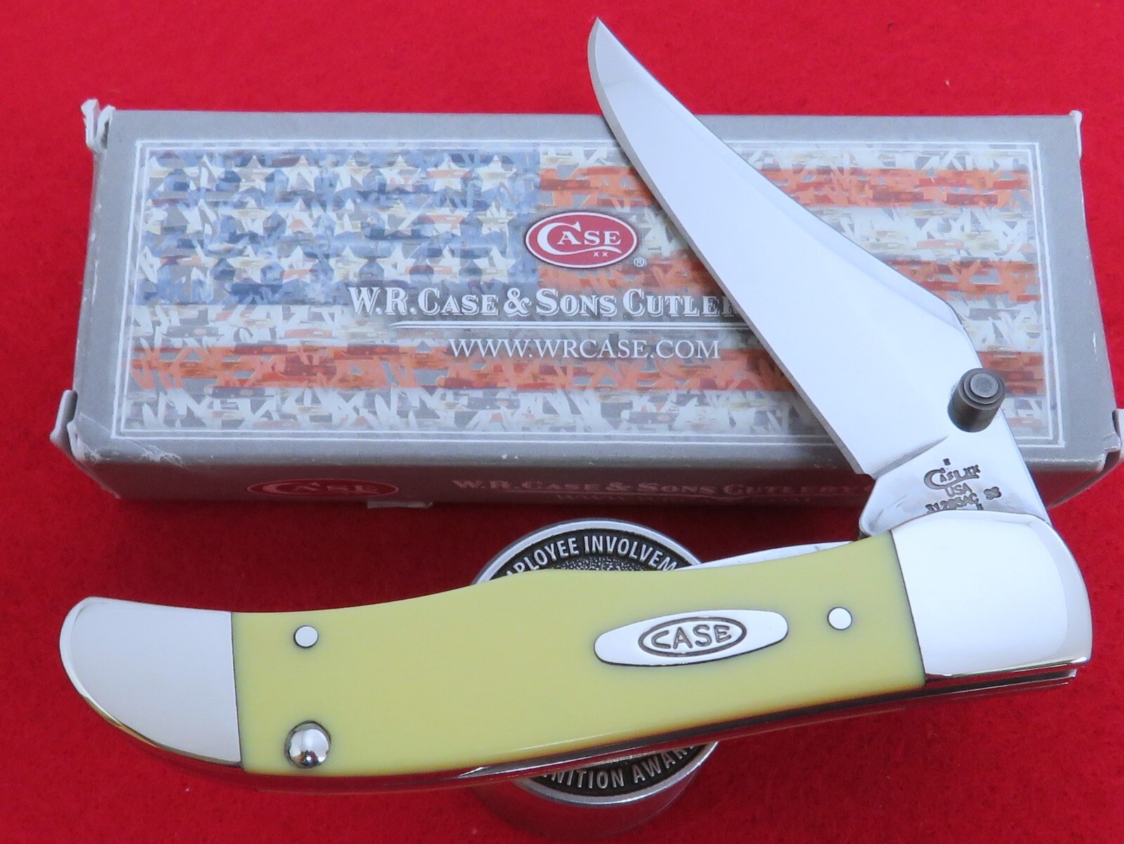 Case XX KICKSTART Mid Folding Hunter Knife 2018 Smooth Yellow VERY RARE ...