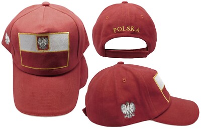 Poland Polska Eagle Flag Red baseball hat cap 3D embroidered RUF | eBay