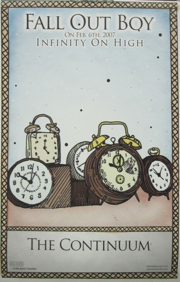 FALL OUT BOY 2007 Infinity On High 1 promotional poster Flawless NEW ...