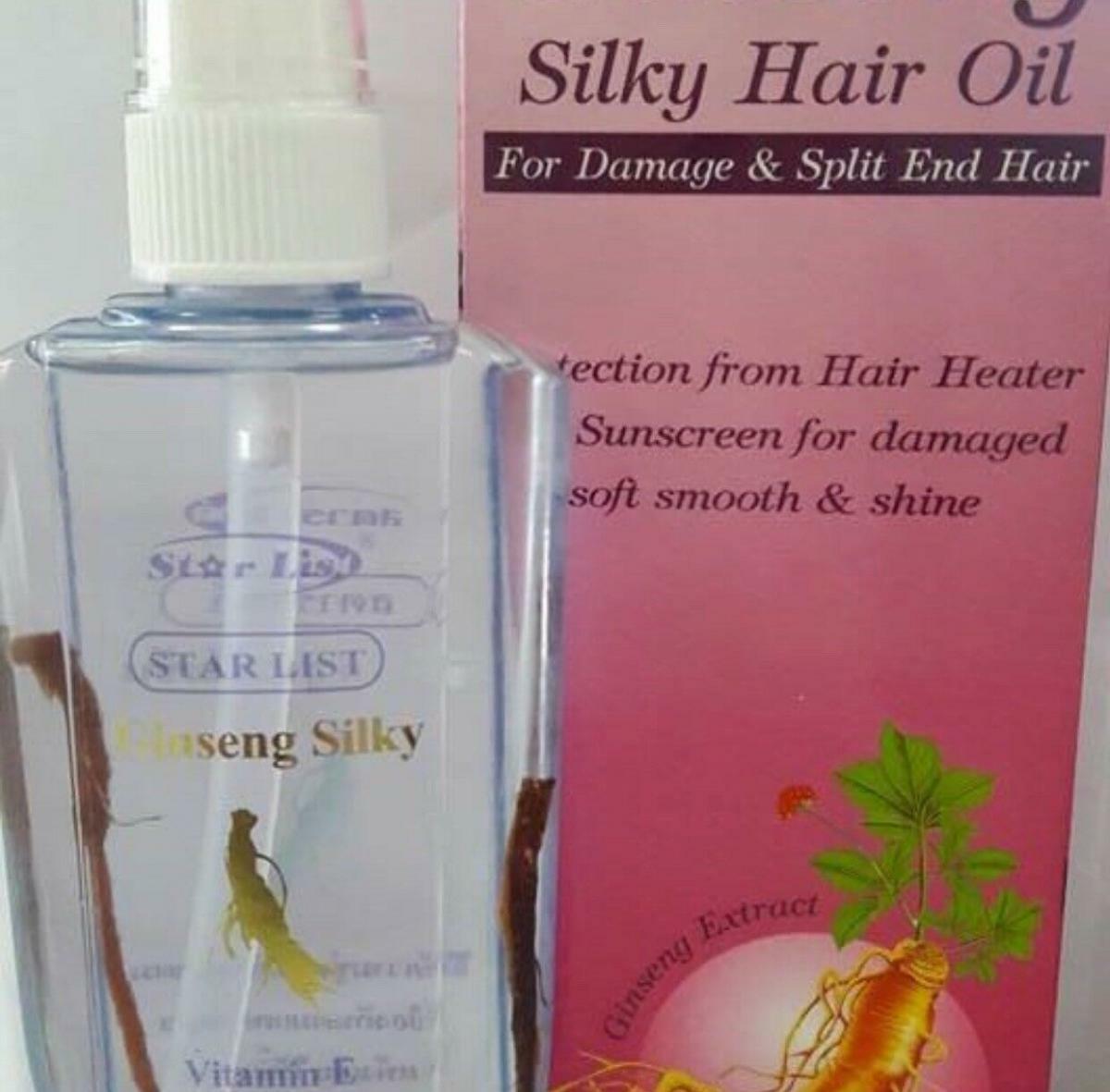 Ginseng Silky Oil For Damage Split End Hair Protection UV Smooth Shine ...