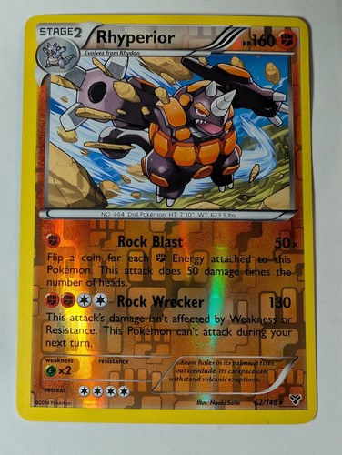 Rhyperior 62/146 XY Base Set Pokemon Reverse Holo Foil Rare Nice! | eBay