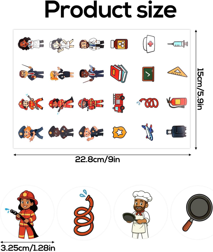 480Pcs Community Helpers Stickers, Copper Plate Sticker Community ...