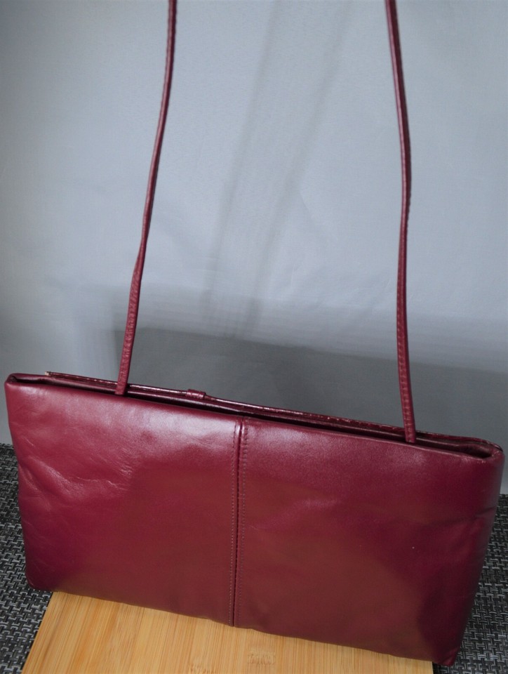 Vintage Naturalizer Red Leather Bow Shoulder Handbag With Strap New ...