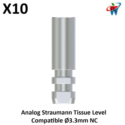 10x Dental Analog Straumann Tissue Level Compatible Ø3.3mm NC Lab ...