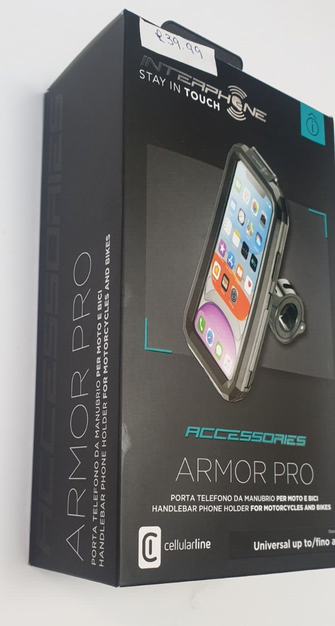 INTERPHONE ARMOR PRO UNIVERSAL MOTORCYCLE HANDLEBAR CASE SMARTPHONE ...