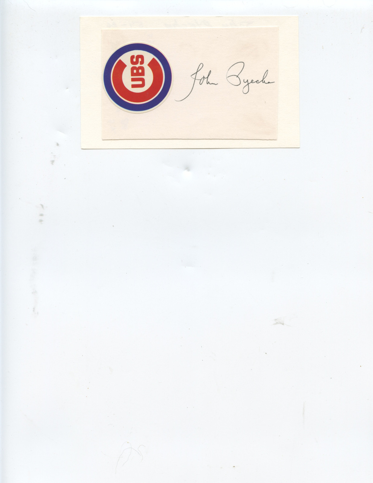 1954 CHICAGO CUBS PITCHER "JOHN PYECHA" SIGNED INDEX CARD (PLAYED IN ...