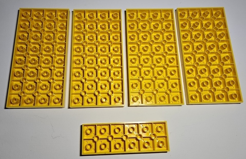 Lot Of 5 Lego Base Plates 8x16 12x4 Stud Thick Yellow Vintage | eBay