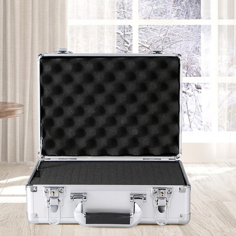 Hard Case Silver Briefcase Tool Box Aluminum Portable Carrying Case ...