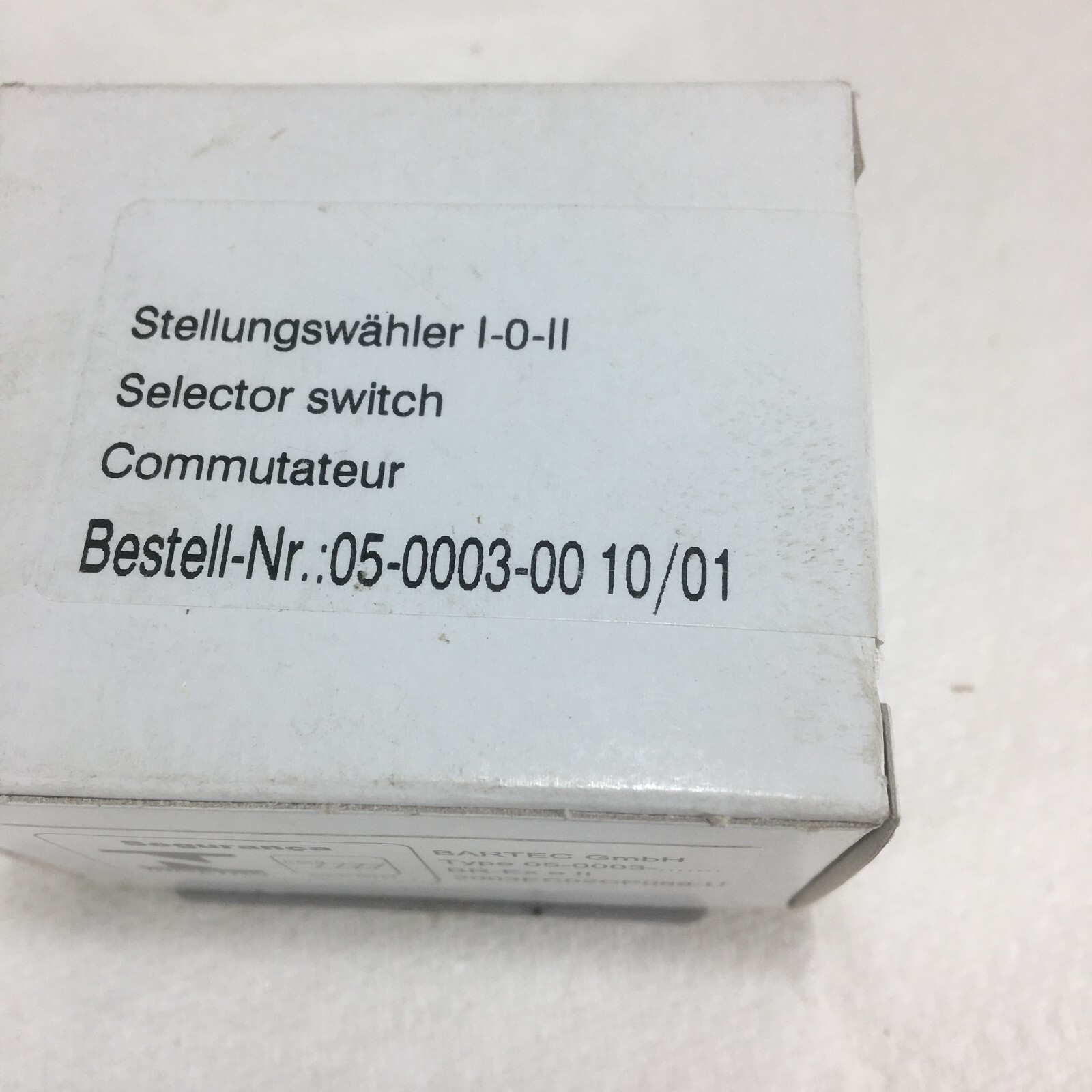 Bartec selector switch, 3 pos, spring return, 05-0003-0010/01, NEW ...