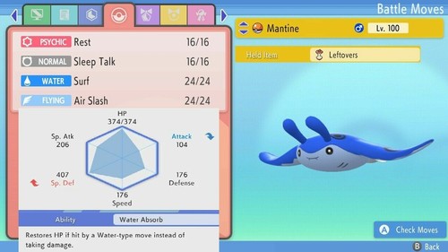 Shiny Mantine 6IV Pokemon Brilliant Diamond Shining Pearl Max EV Battle ...