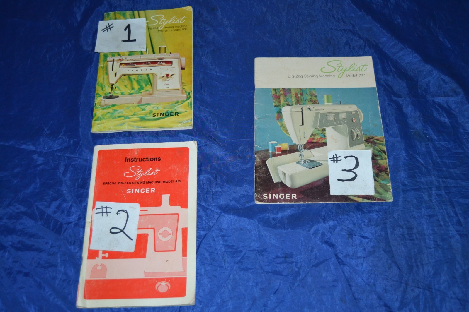 SINGER STYLIST SEWING MACHINE MANUALS MODELS 418, 538, 774 ORIGINALS IN ...