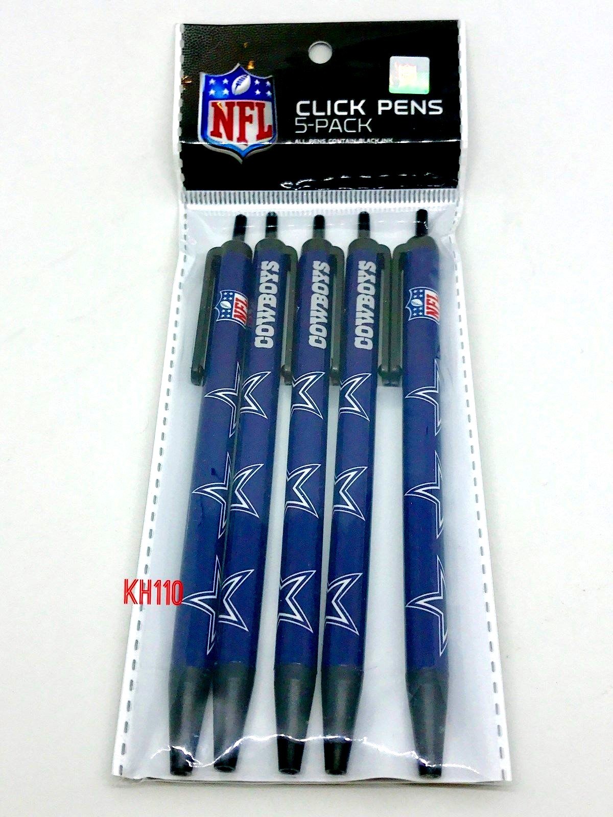 NFL Team Official Licensed Click Pens 5 pack Black Ink | eBay