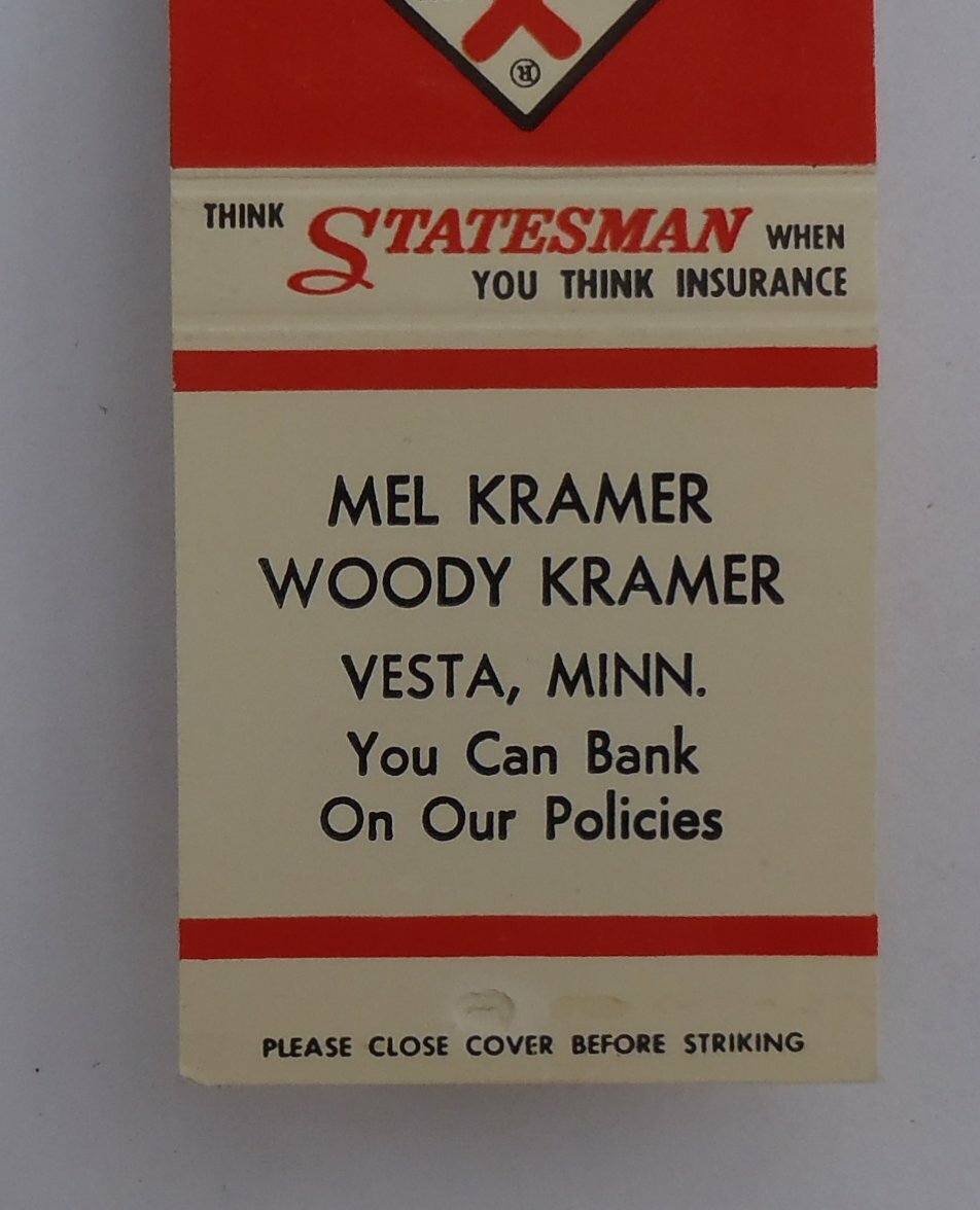1960s Statesman Insurance Mel and Woody Kramer Vesta MN Redwood Co ...