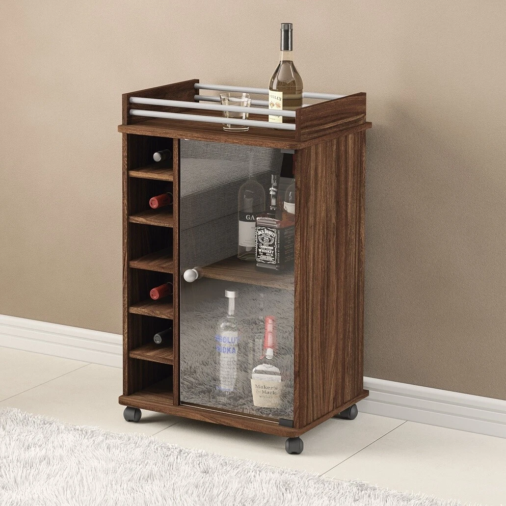 Portable Mini Bar Cabinet