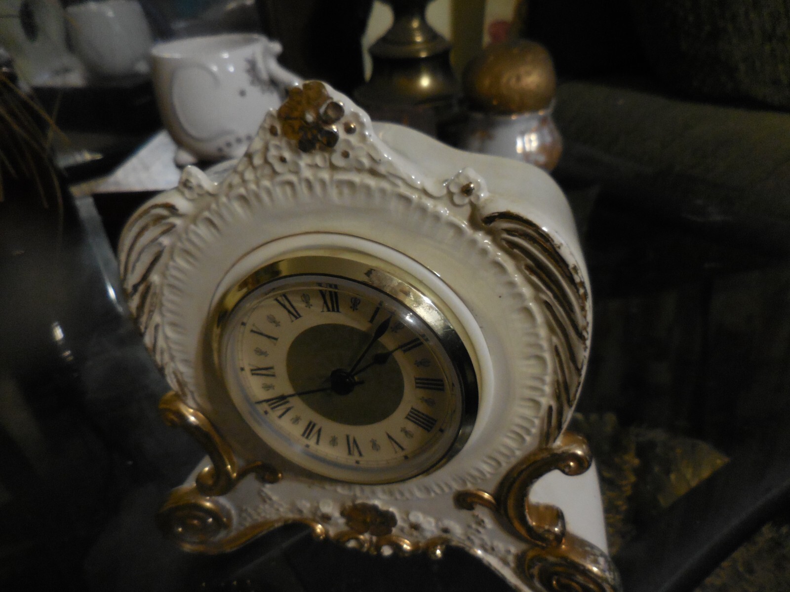 Antique Porcelain Mantle Clock with WORKING Mechanism; Hand Painted ...