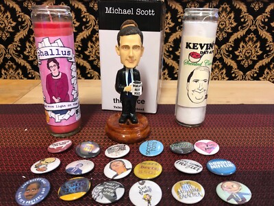NEW The Office Michael Scott Bobblehead + Candles + Buttons + Box. NBC ...