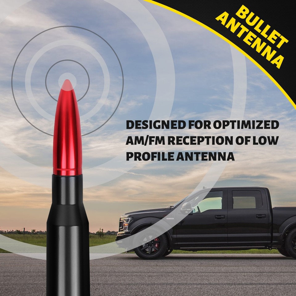 RED BLACK BULLET ANTENNA 5.3IN for CHEVROLET SILVERADO 1500/2500/3500 ...