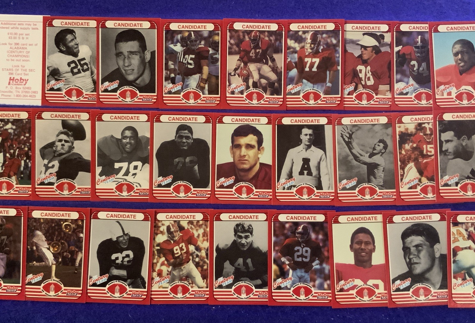 Rare 1992 Hoby Alabama set 42 Football cards Bear Bryant Derrick Thomas ...