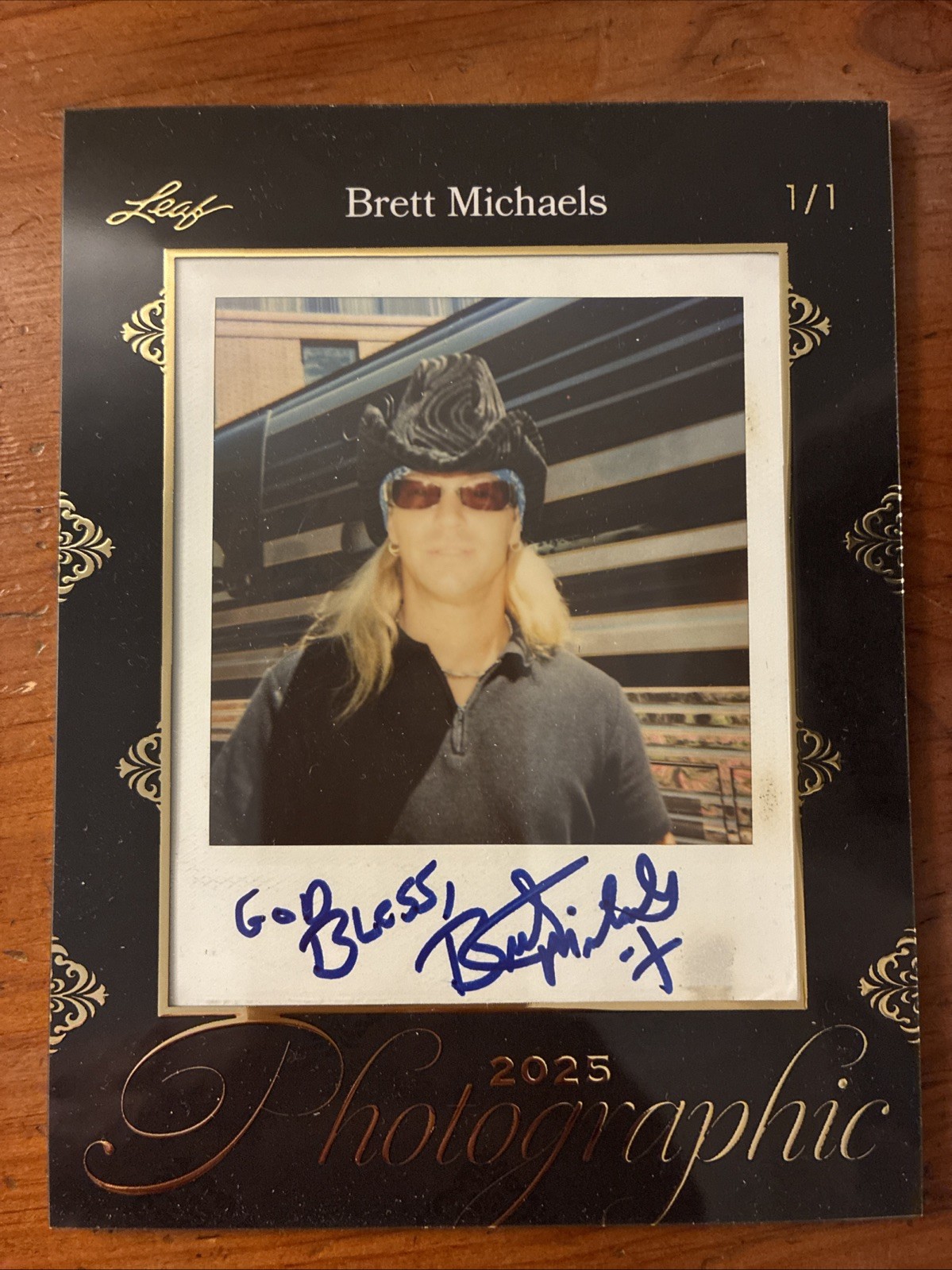 2025 Leaf Photographic BRETT MICHAELS Polaroid Snap Shot Autographed 1/ ...