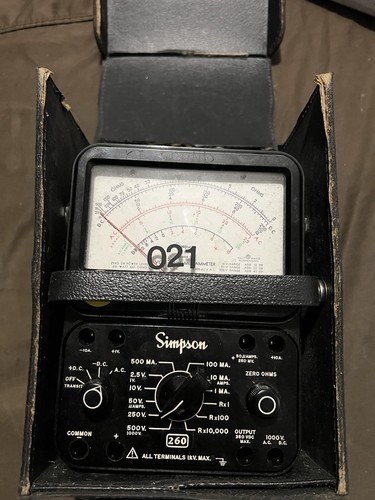 Simpson 260 Series 7 Analog Volt Ohm Meter W/ Case And Leads READ ...