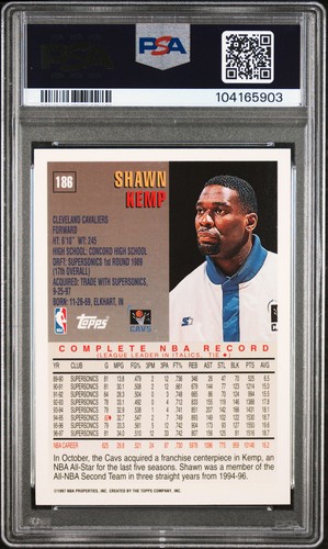 1997 TOPPS MINTED IN SPRINGFIELD #186 SHAWN KEMP PSA 4 | eBay