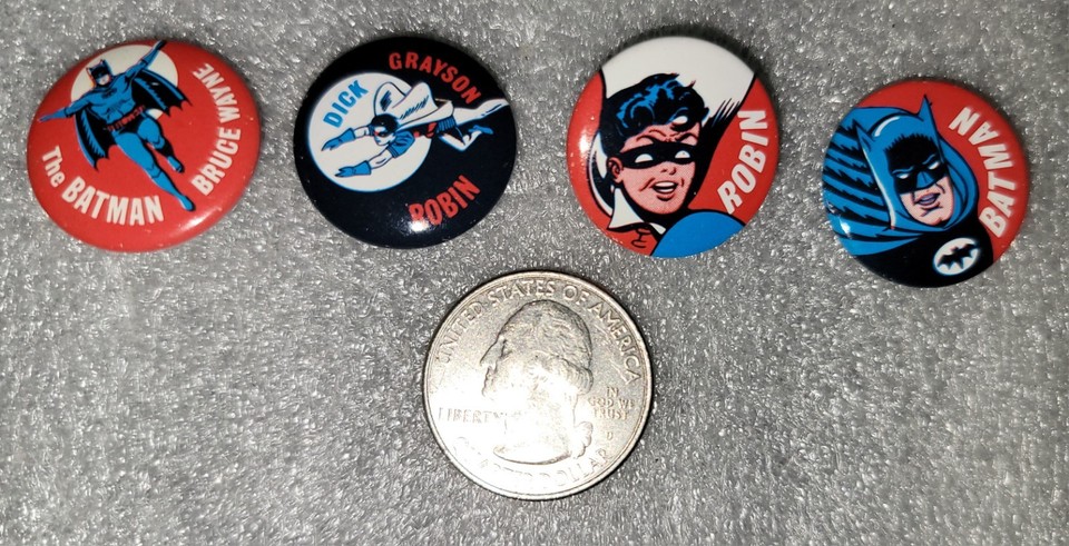 1966 DC Comics - Batman, Robin & Dick Grayson Pinback Buttons 7/8 ...